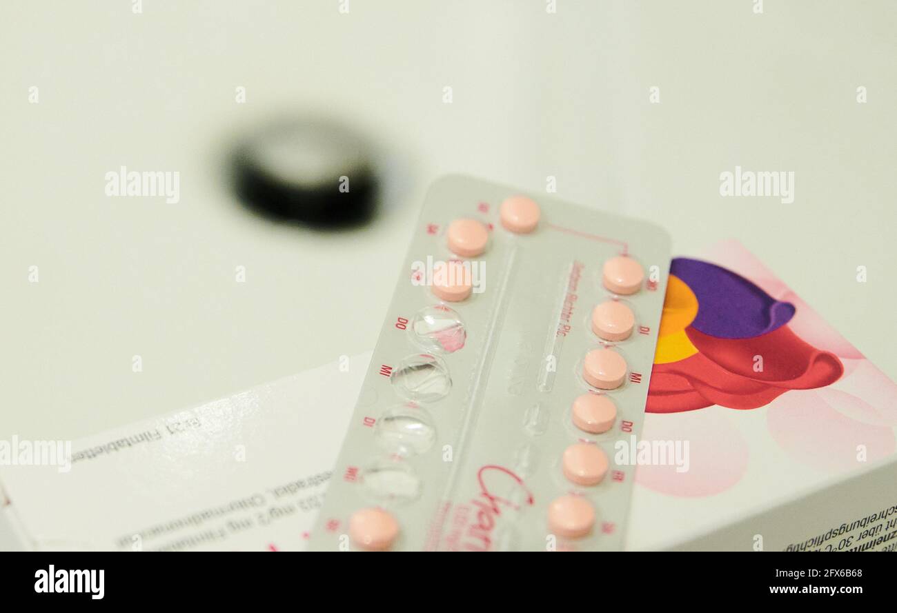 Berlin, Germany. 25th May, 2021. A partially opened monthly pack of the ...