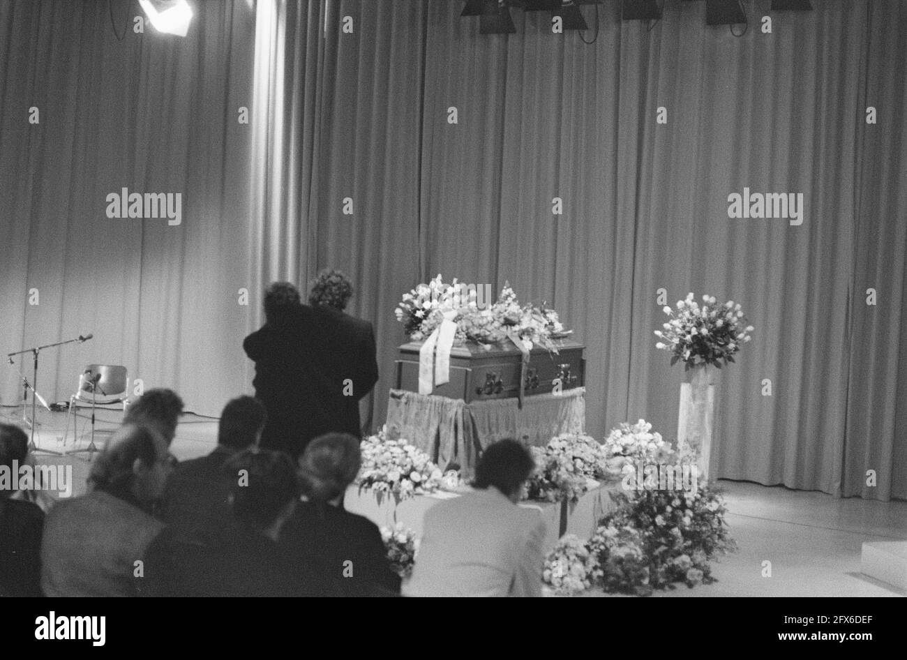 Black Casket With Flowers