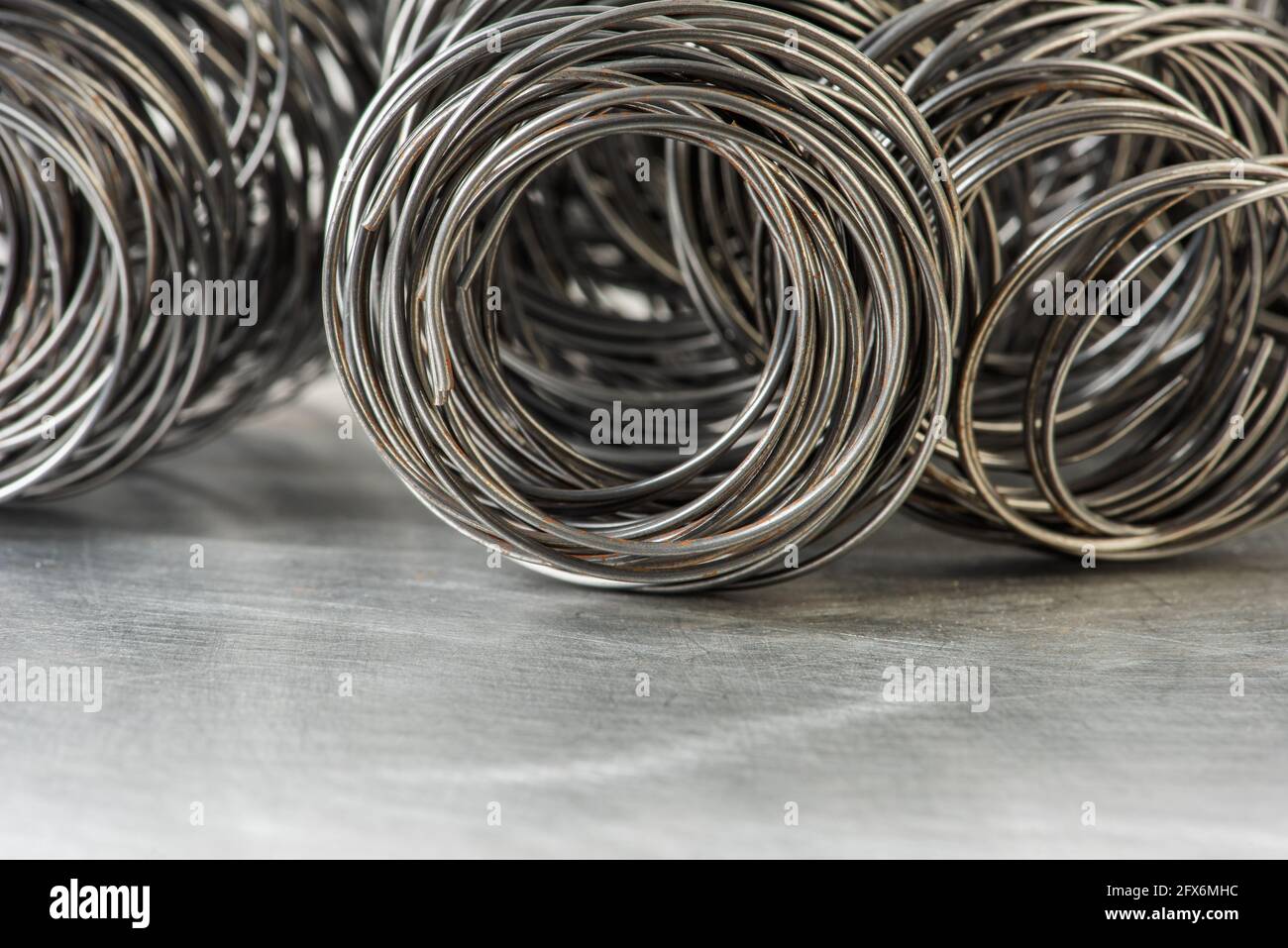 Spring Steel Hard Wire Close-up Stock Photo - Alamy