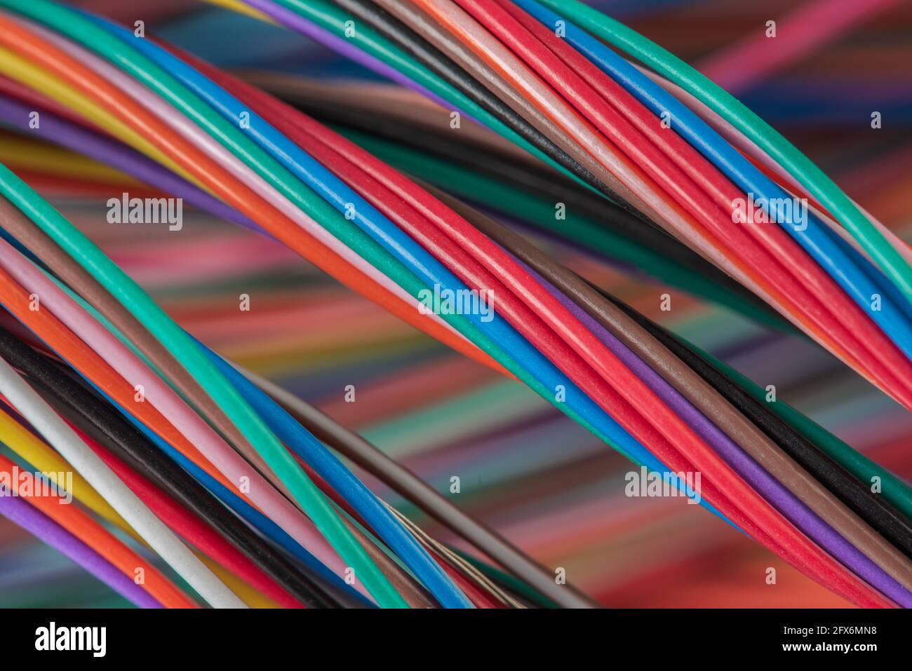 Telecommunications electrical cable wiring close-up Stock Photo - Alamy