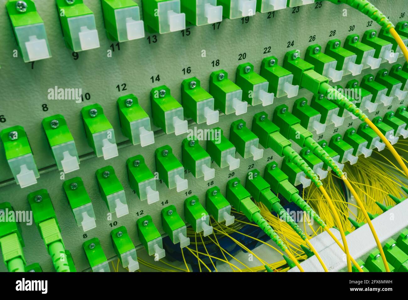 Optical distribution panel with optic patch cord cables, gigabit ...