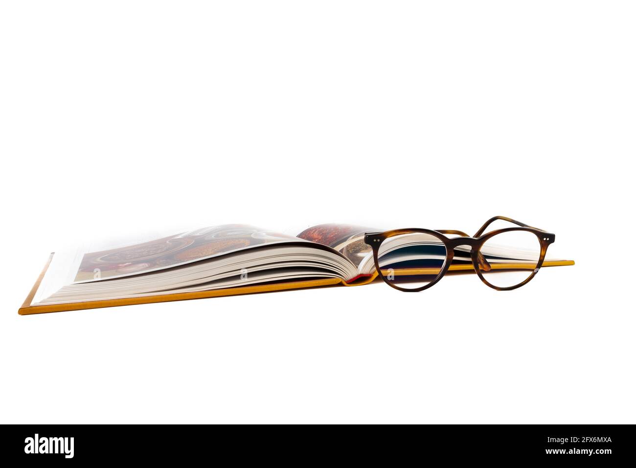 Open book with glasses hi-res stock photography and images - Alamy