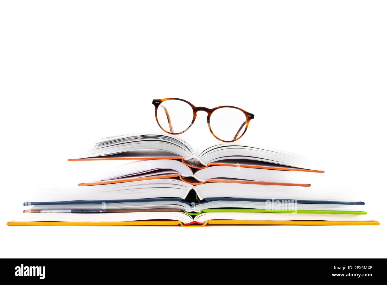 Open book with glasses hi-res stock photography and images - Alamy