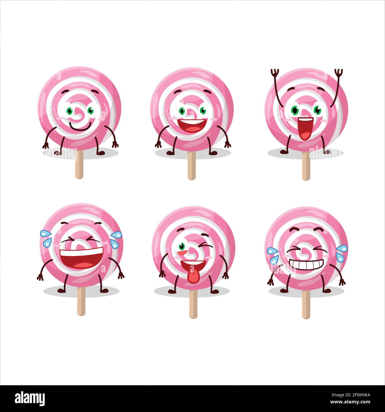 Cartoon character of lolipop spiral with smile expression. Vector ...