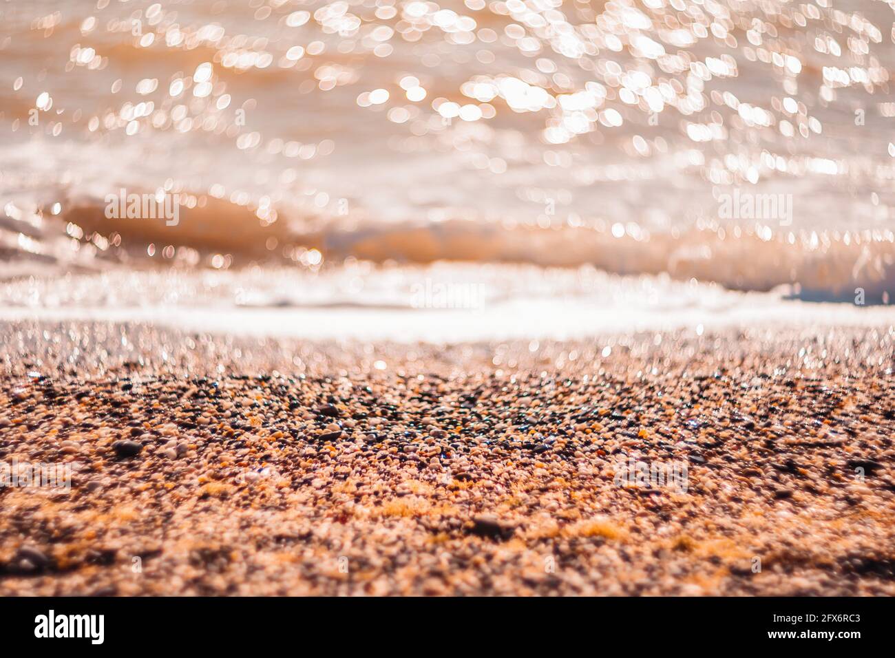 Abstract nature summer or spring ocean sea background. Small waves on ...