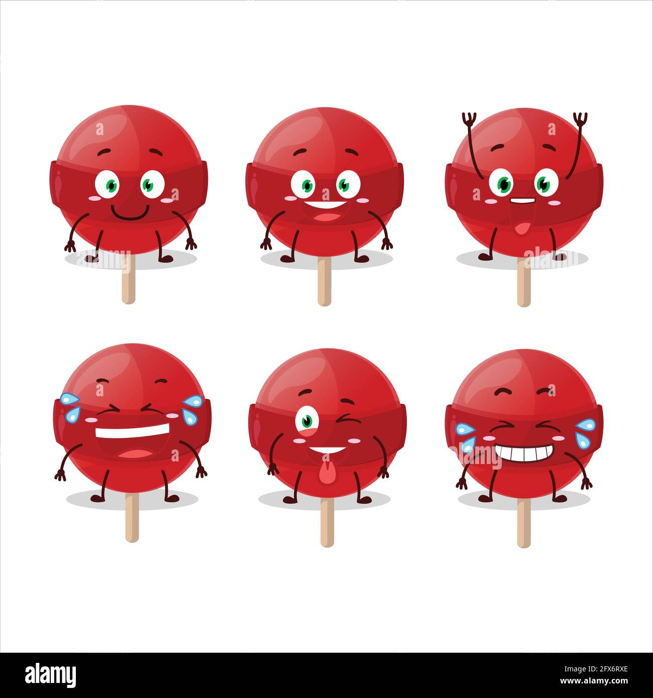 Cartoon character of red lolipop with smile expression. Vector ...