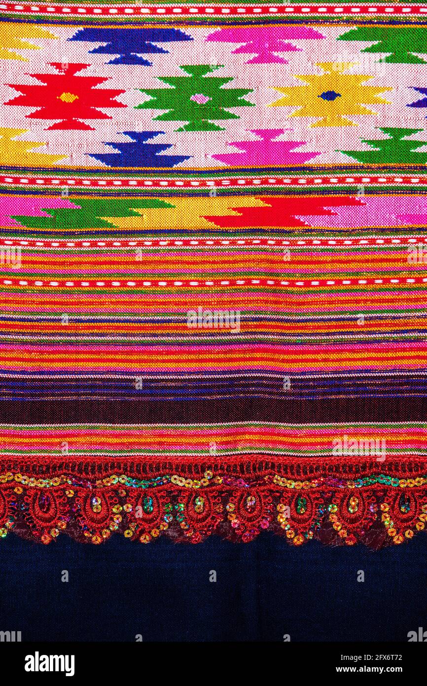 Closeup vintage cotton fabric texture background, Thai style Stock ...