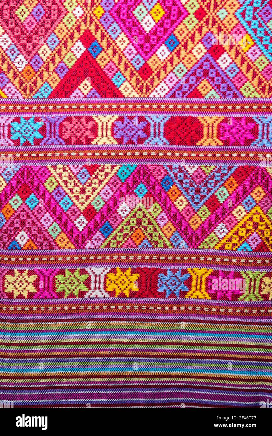 Closeup vintage cotton fabric texture background, Thai style Stock ...