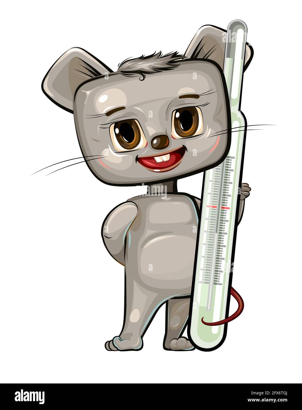 Mouse,Baby measure temperature. Children's medicine. Background cartoon ...
