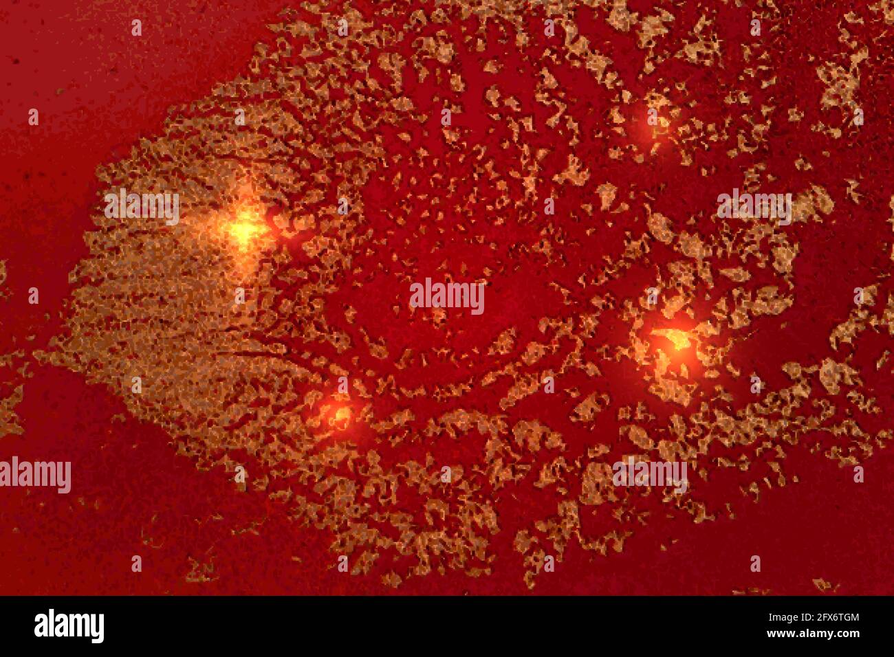 Ruby red and gold abstract alcohol ink marble texture. Vector shining ...