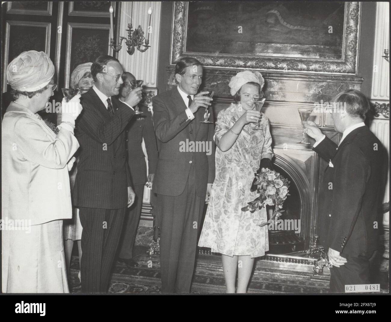 Prince Bernhard, Claus von Amsberg and Princess Beatrix raise their ...