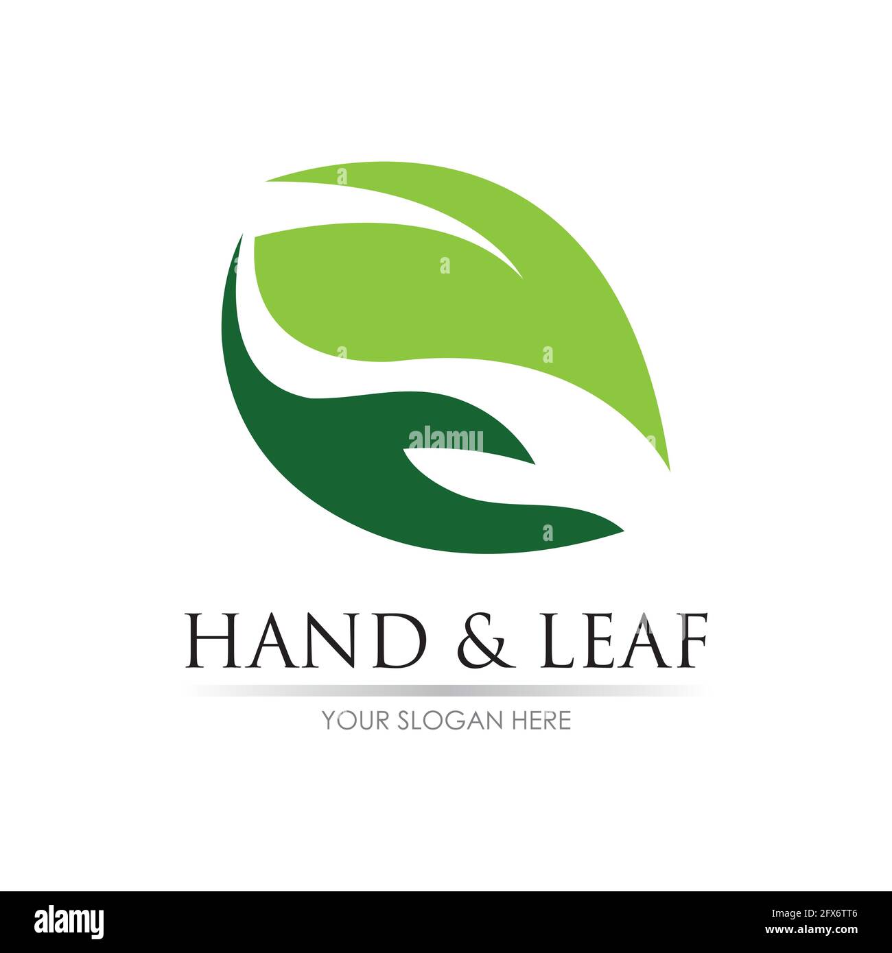 hand and leaf logo vector illustration design template Stock Vector ...