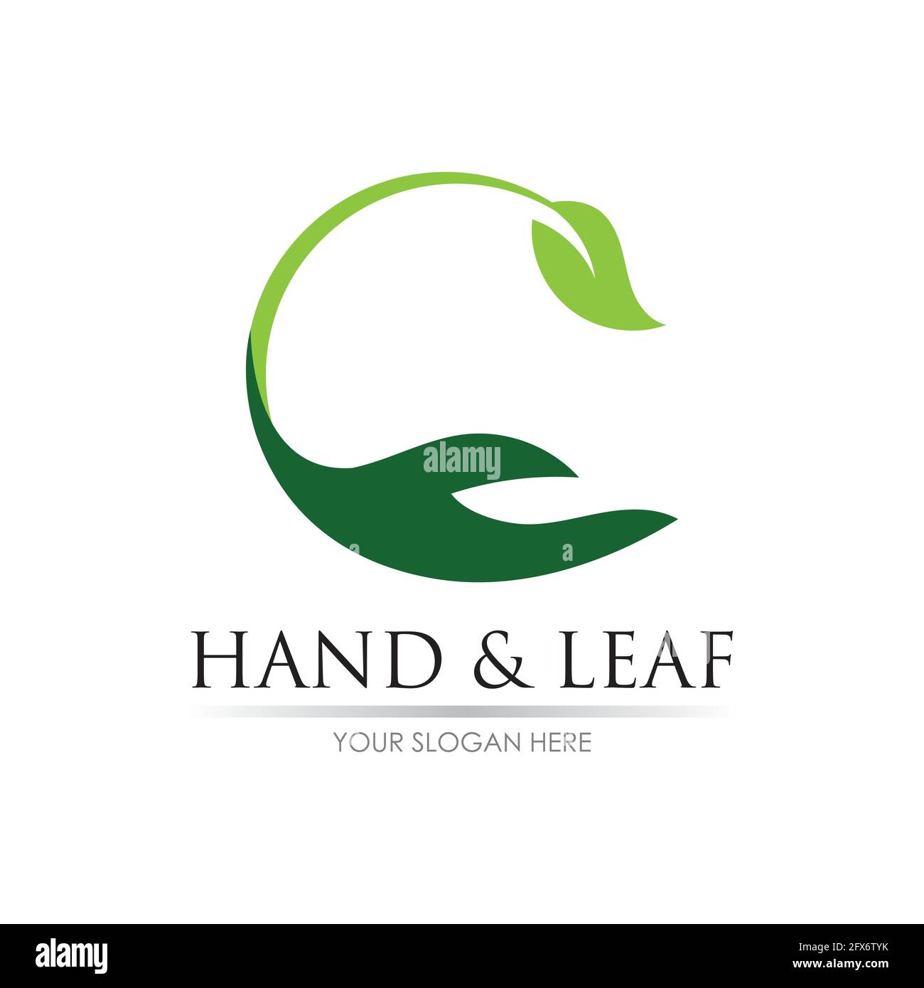hand and leaf logo vector illustration design template Stock Vector ...