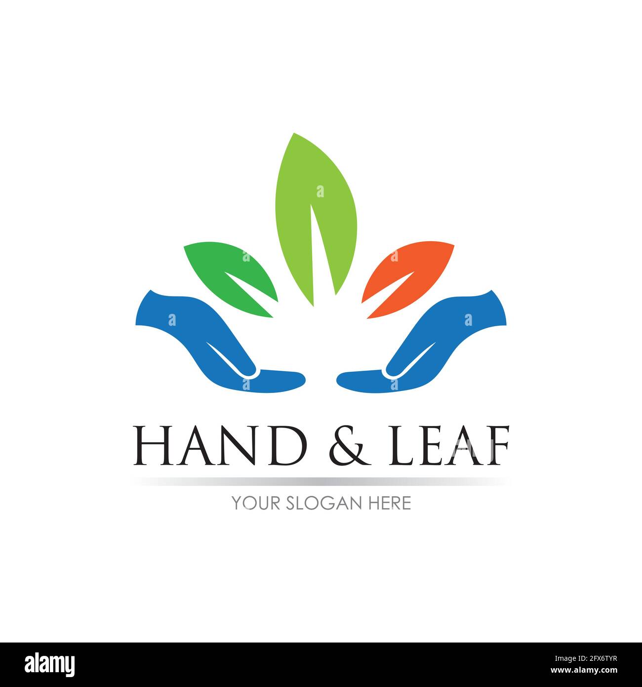 hand and leaf logo vector illustration design template Stock Vector ...