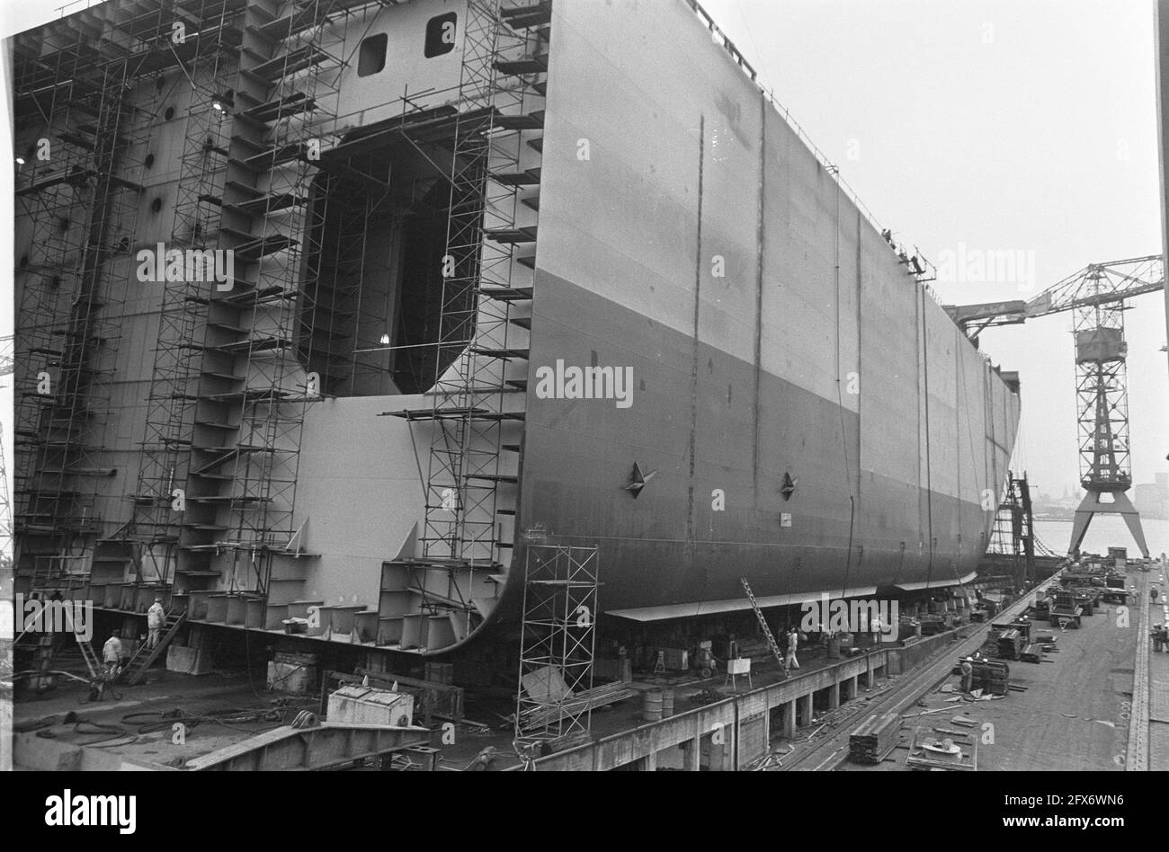Rear of supertanker Dagmar Maersk at NDSM shipyard, January 22, 1969 ...