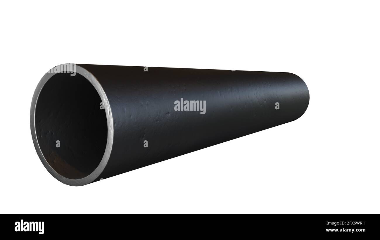 Round pipe metal profile - isolated cg industrial 3D rendering Stock ...
