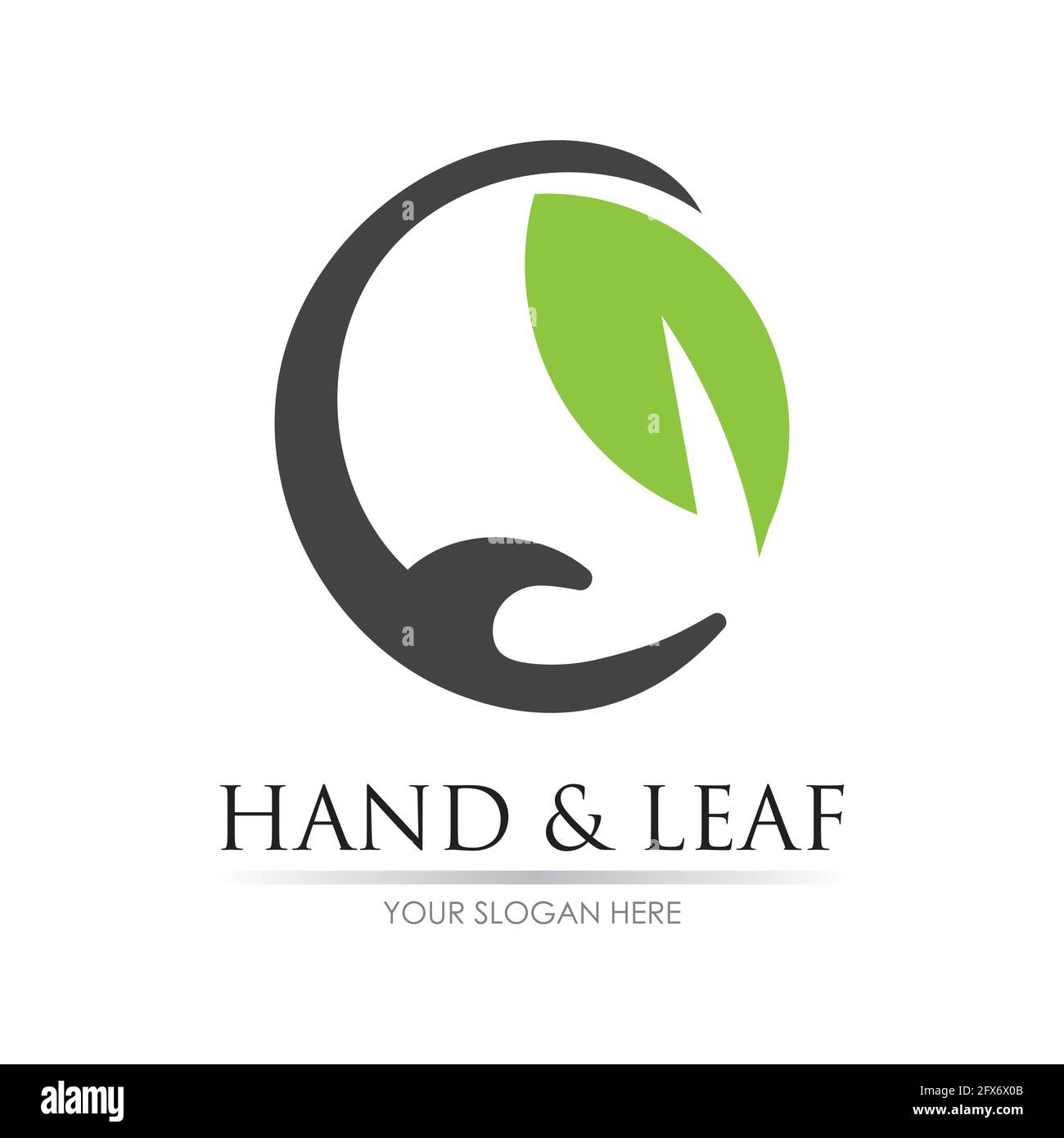 hand and leaf logo vector illustration design template Stock Vector ...