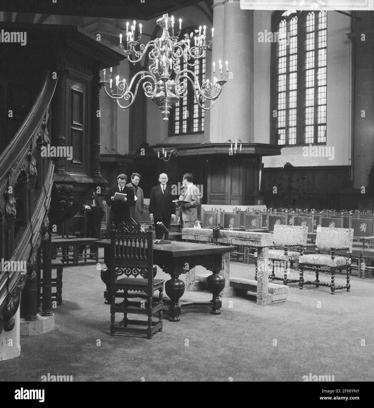 Wedding in Westerkerk, Rev. Kater (third from left) right chairs for ...