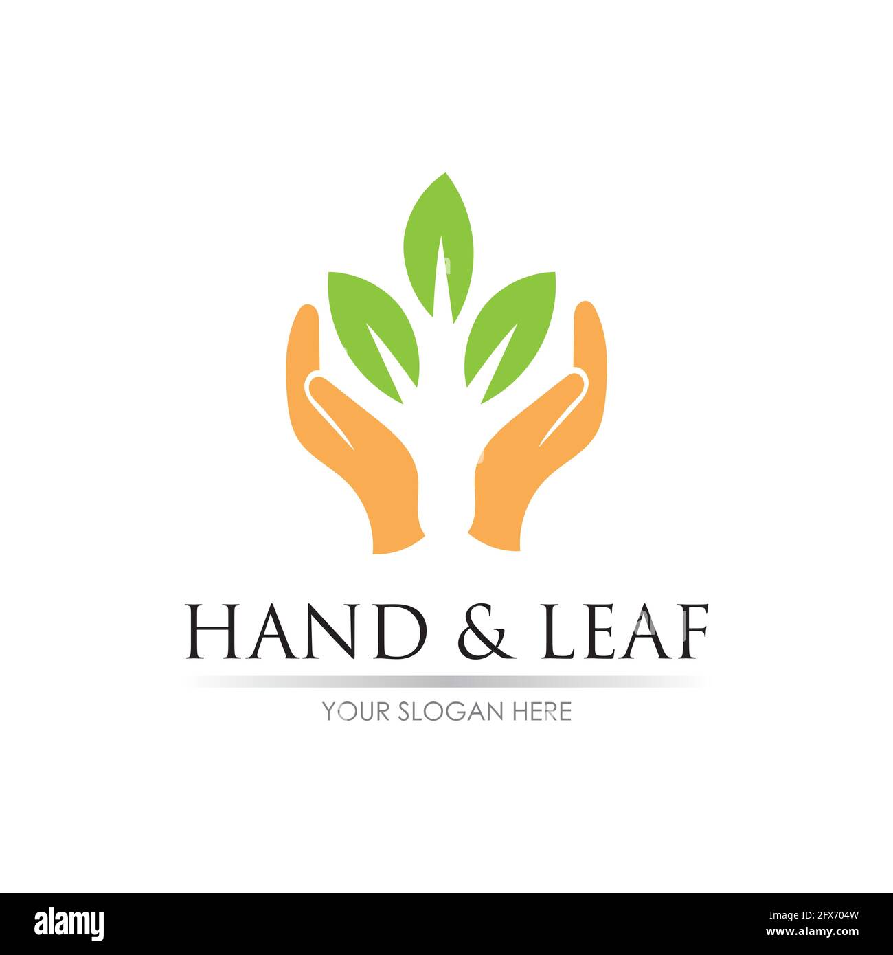 hand and leaf logo vector illustration design template Stock Vector ...