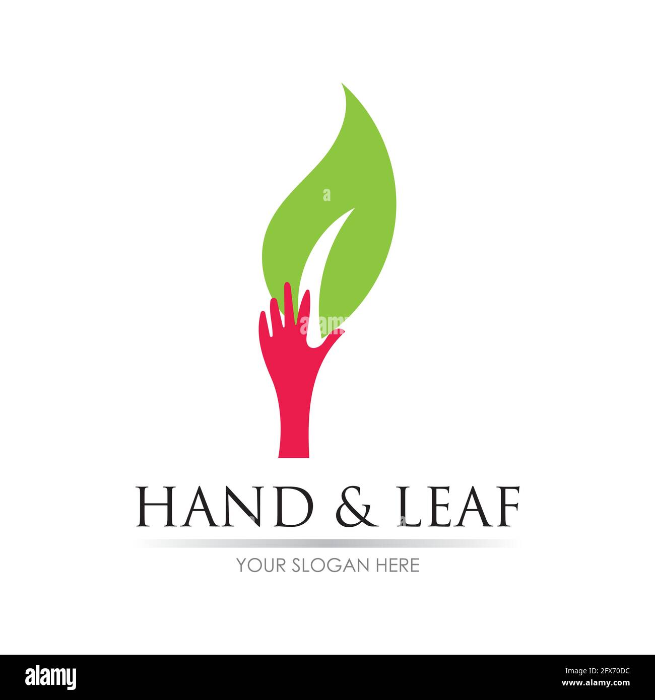 hand and leaf logo vector illustration design template Stock Vector ...