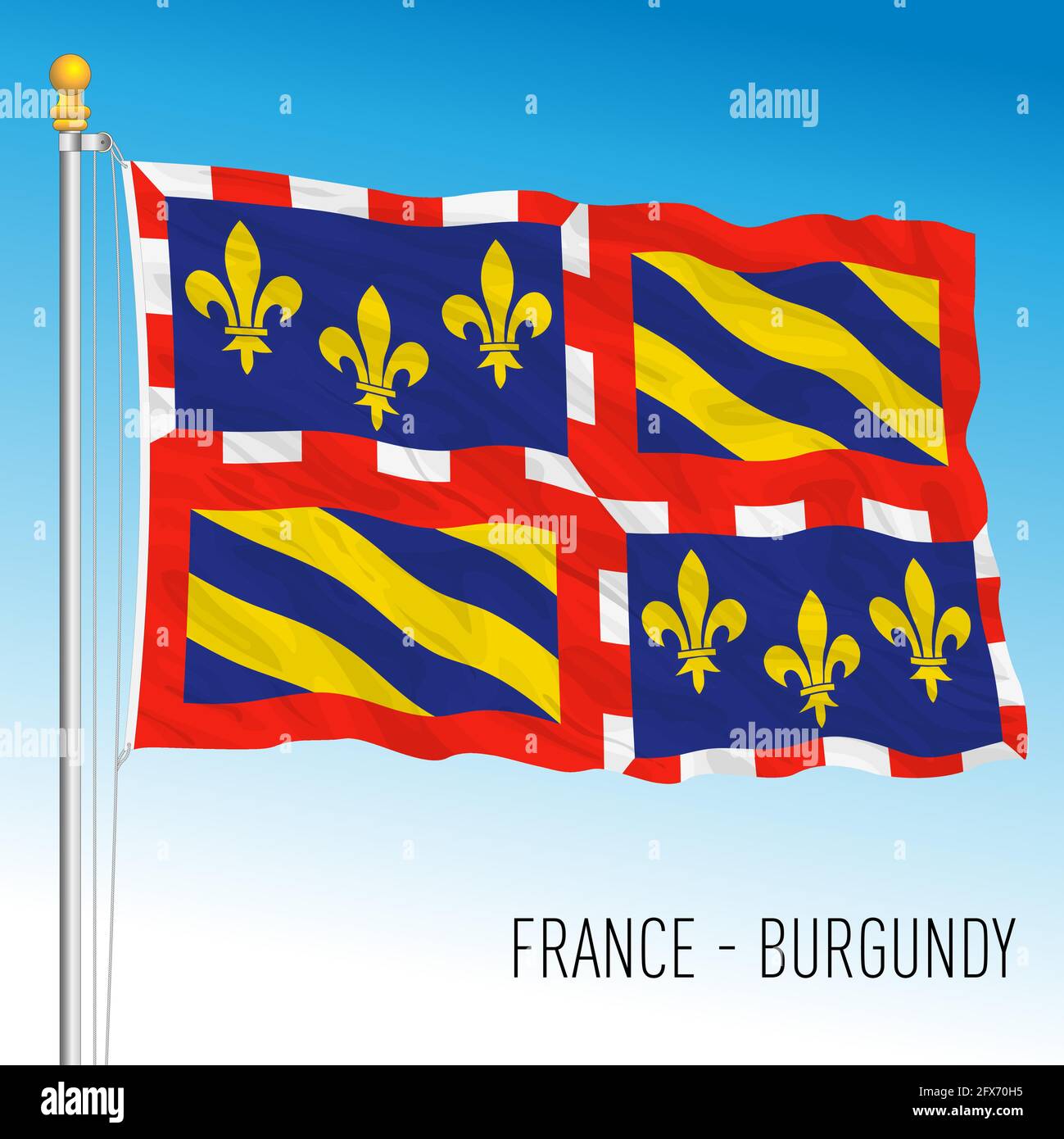 Burgundy regional flag, France, European Union, vector illustration Stock Vector Image & Art - Alamy