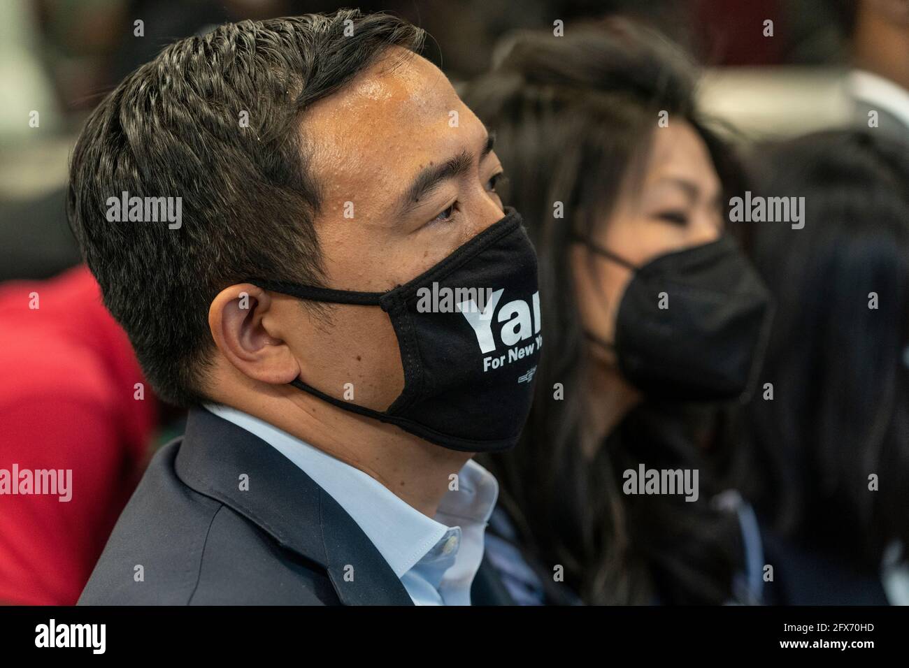 New York, NY - May 25, 2021: Andrew Yang attends Reverend Al Sharpton ...