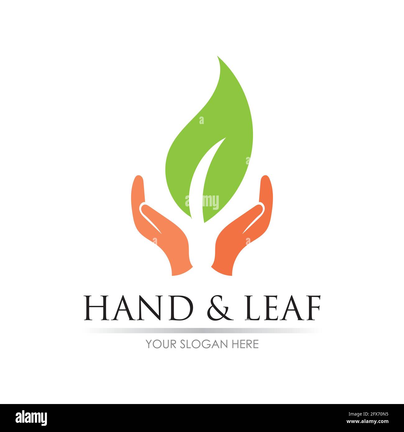 hand and leaf logo vector illustration design template Stock Vector ...