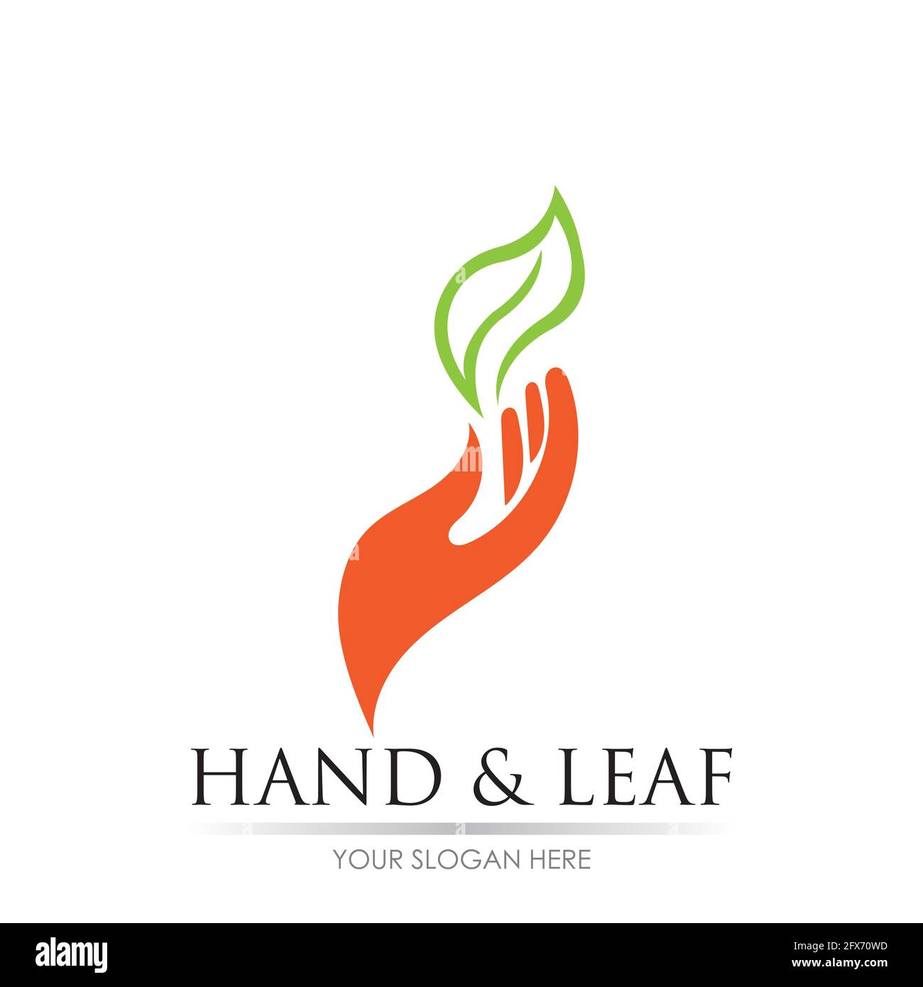 hand and leaf logo vector illustration design template Stock Vector ...
