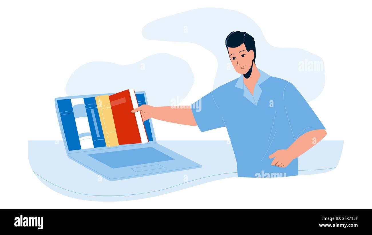 University student choosing book Stock Vector Images - Alamy