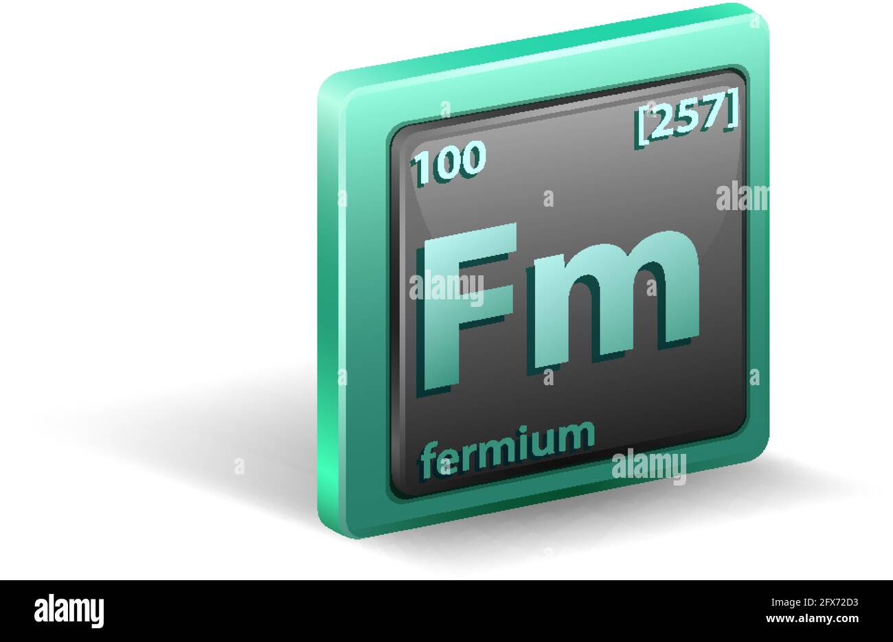 Fermium chemical element. Chemical symbol with atomic number and atomic ...