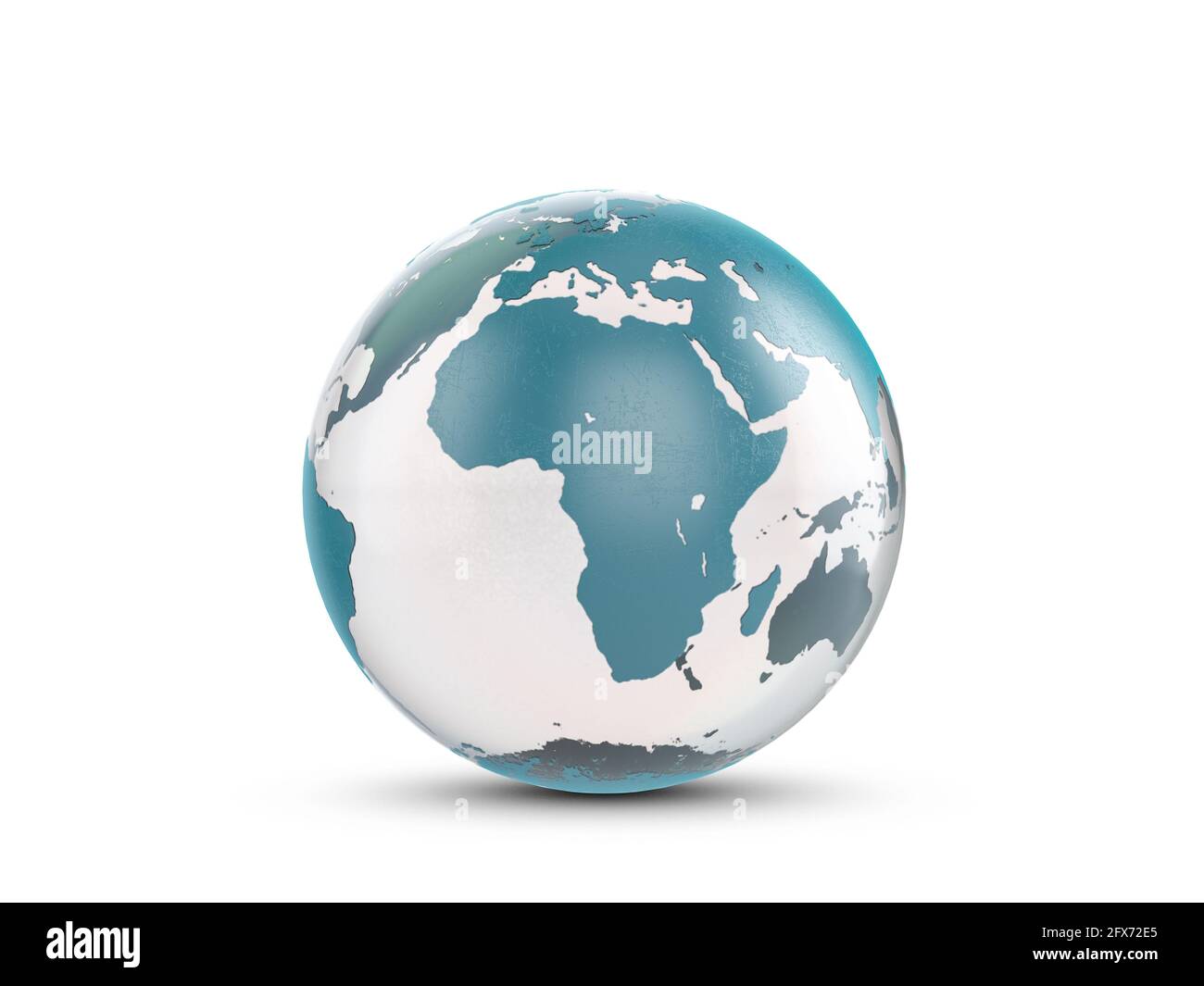 Glass world globe on a white background. 3d illustration Stock Photo ...
