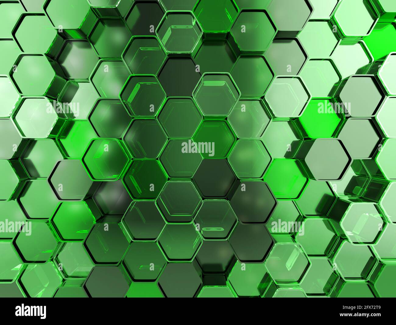 Abstract background formed from green hexagons. 3D illustration Stock ...