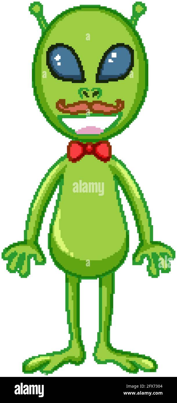 Green Alien Cartoon Character
