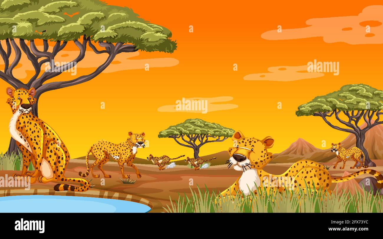 African forest landscape background illustration Stock Vector Image ...