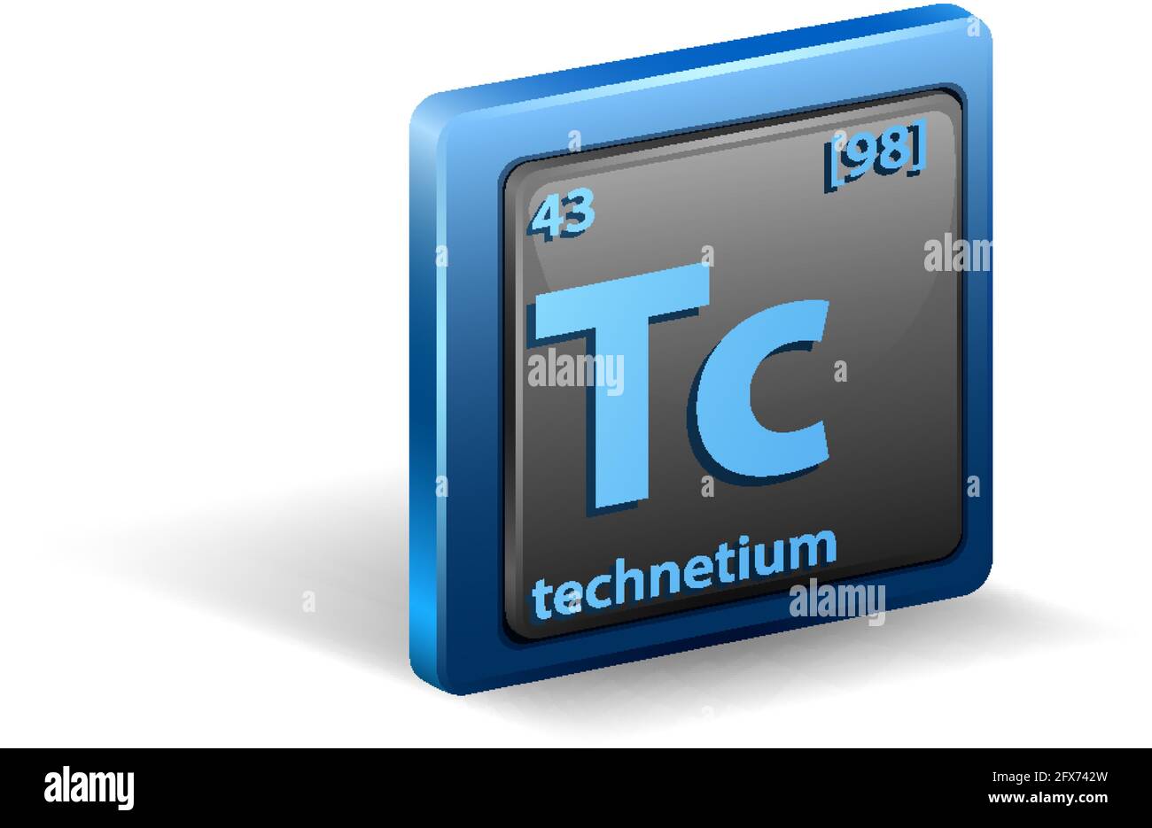 Technetium chemical element. Chemical symbol with atomic number and ...