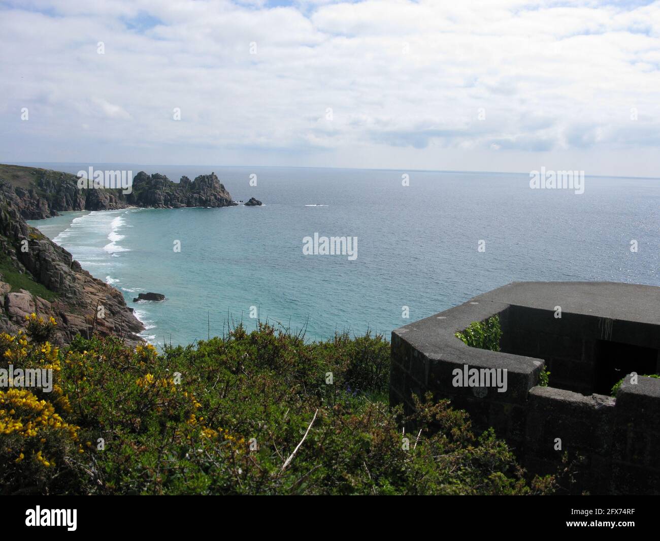 Porthcurno WW2 Pillbox . South west coast path. south Cornwall. West ...
