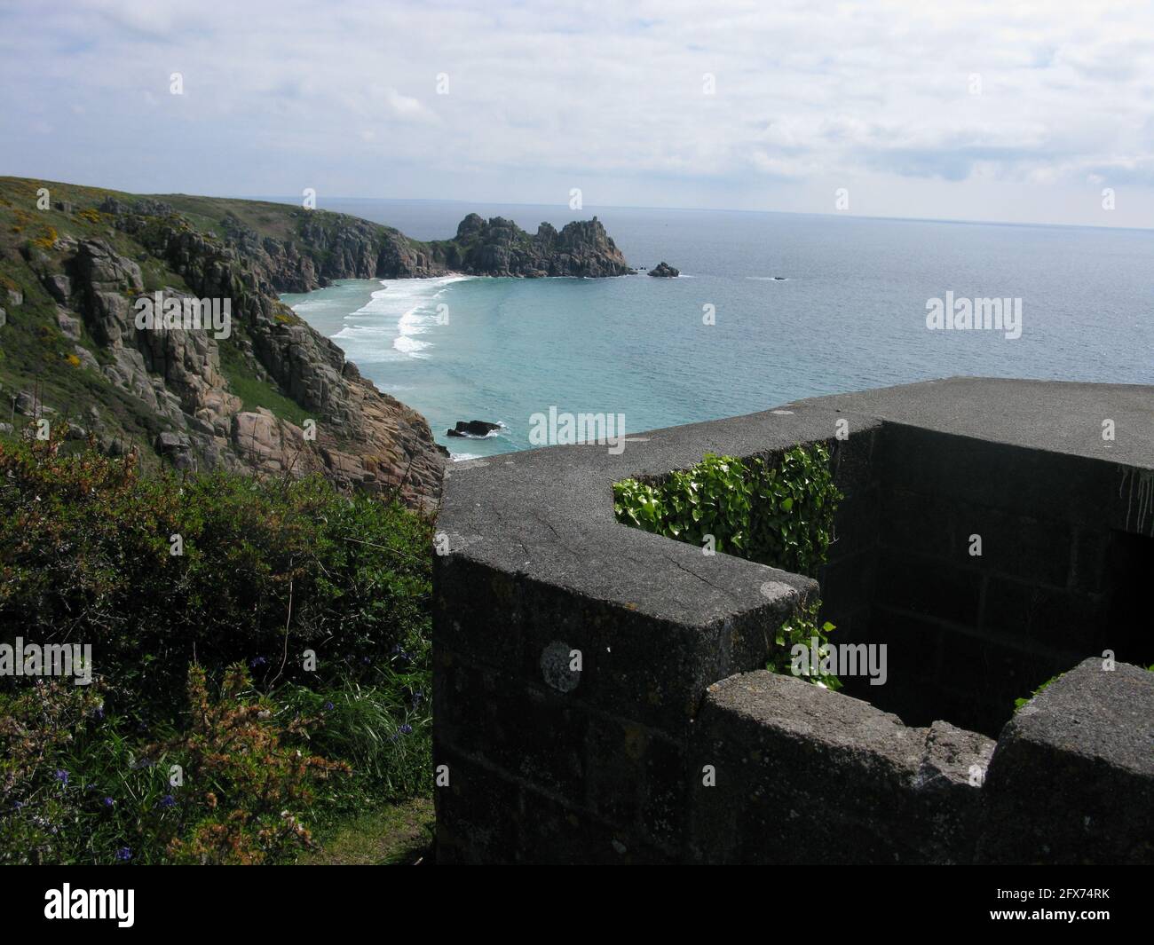 Porthcurno WW2 Pillbox . South west coast path. south Cornwall. West ...