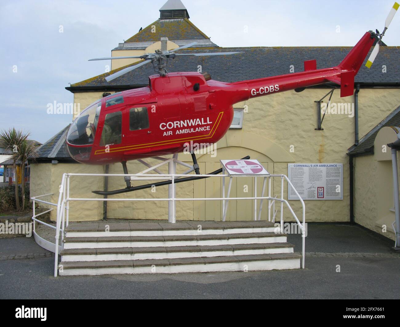 Cornwall Air Ambulance Helicopter. Land's End. South west coast path ...