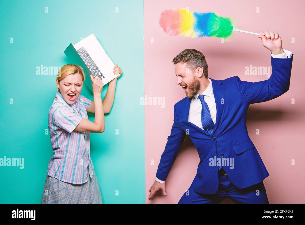 Man force girl to clean up. Gender inequality start from household ...