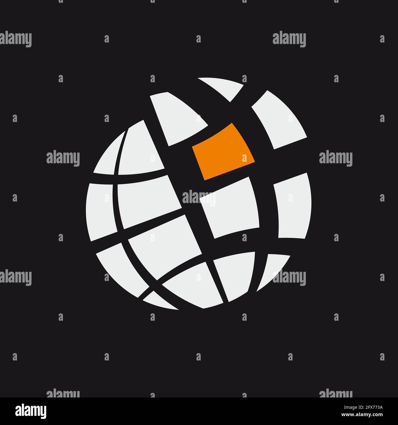 Abstract fragmented world globeVector logo, concept dynamic world Stock ...