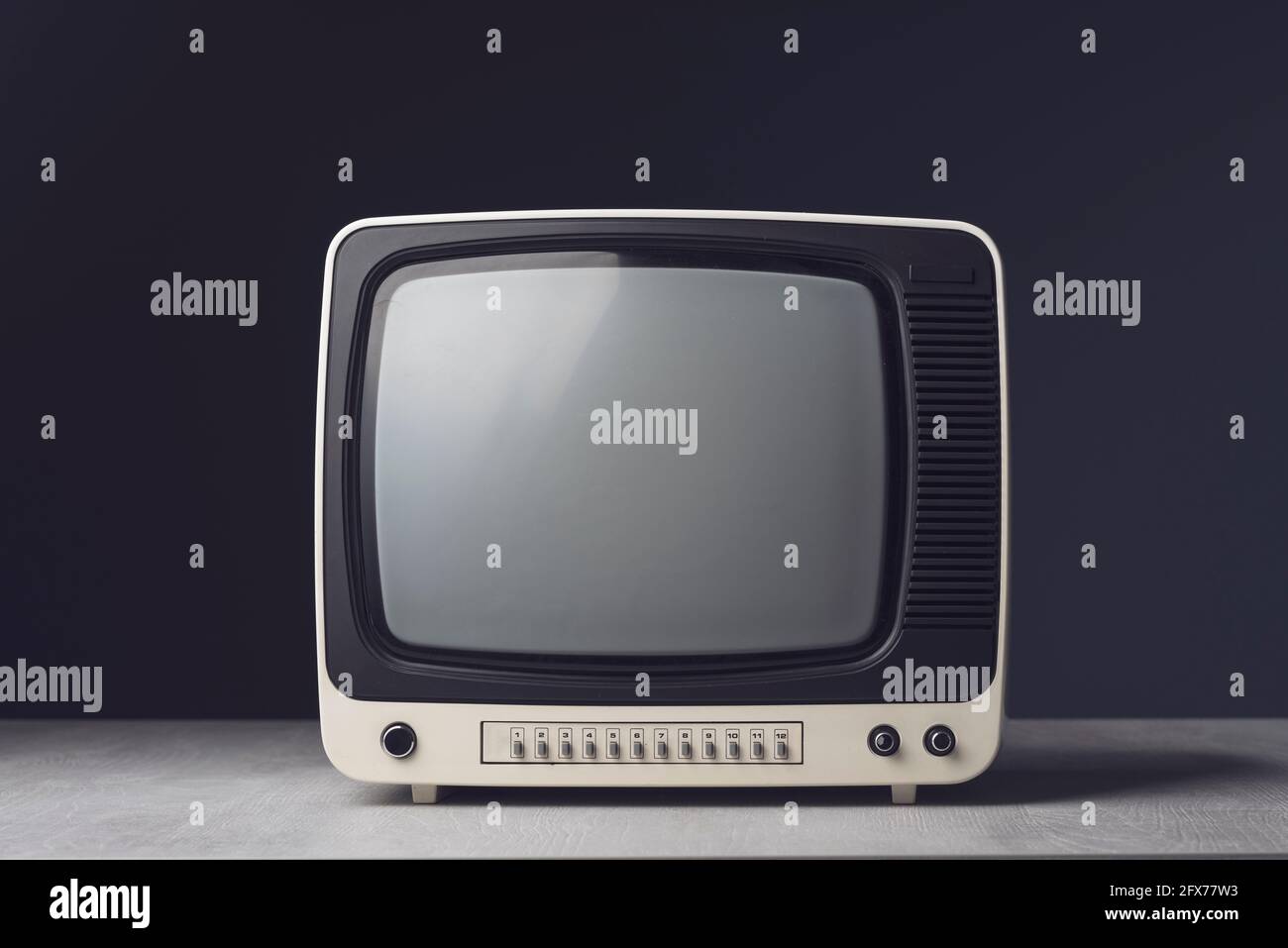 Vintage analog TV with knobs, vintage electronics concept Stock Photo ...