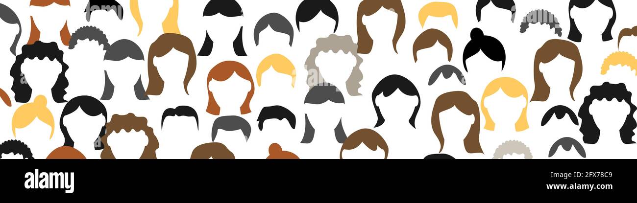 Crowd. Workers group, people in parade or in protest. Flat style ...