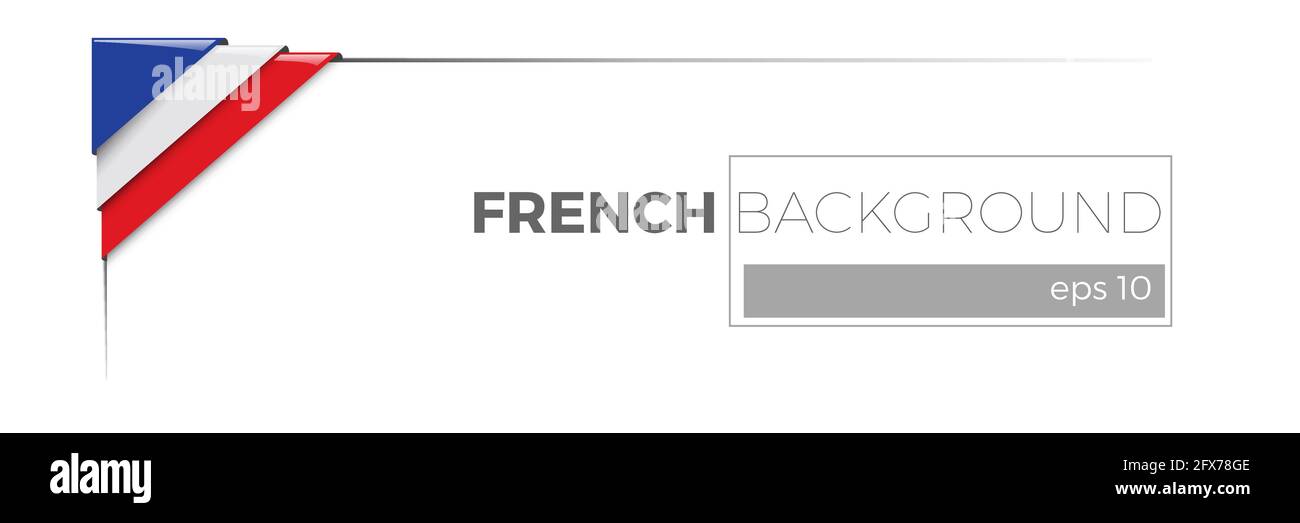 French banner background. Letterhead sheet with flag on paper. Vector ...