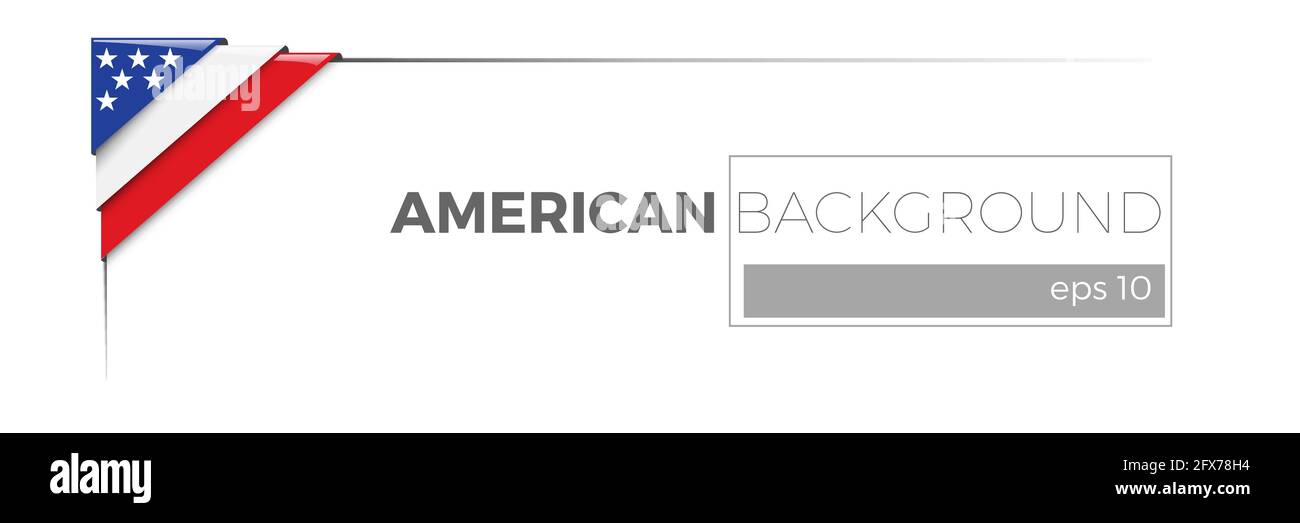 American banner background. Letterhead sheet with flag on paper. Vector ...
