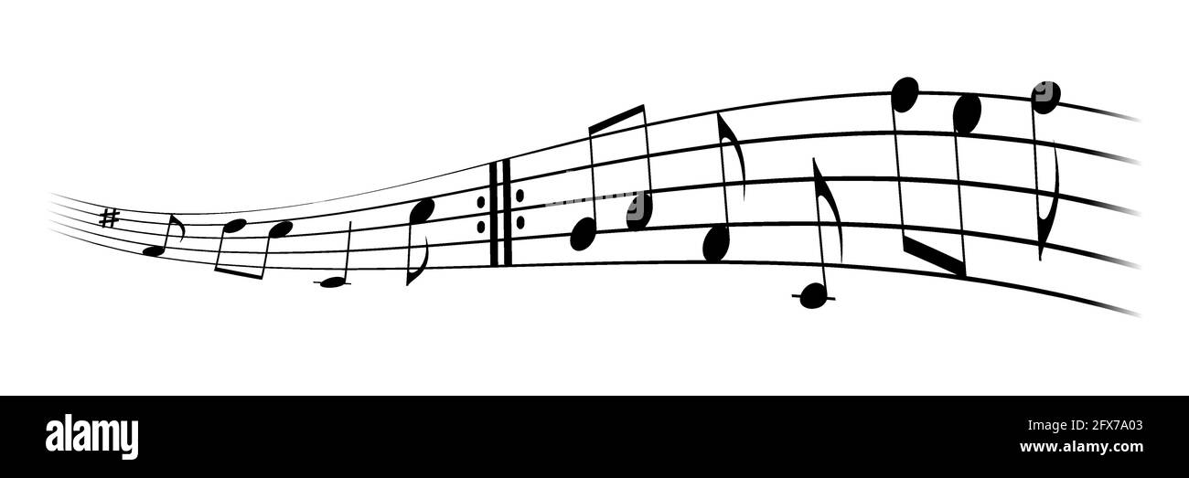 Music wave made by notes. Vector black musical design elements isolated ...