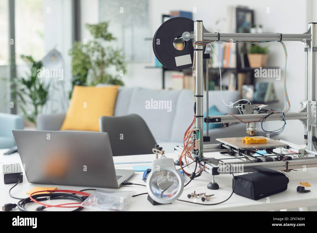 3D printer laptop and tools on a desktop at home Stock Photo - Alamy