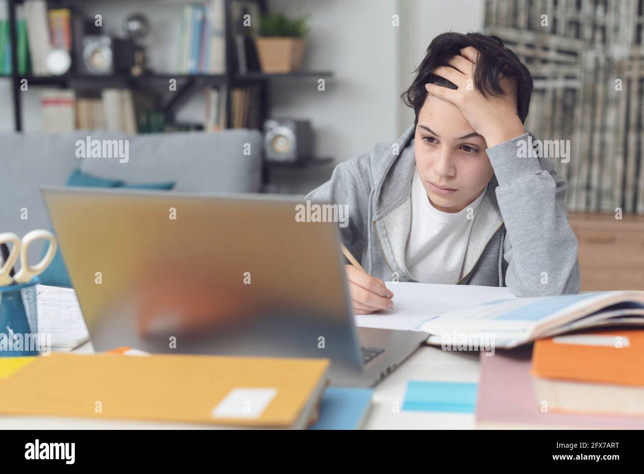 Staring at computer screen unhappy hi-res stock photography and images ...