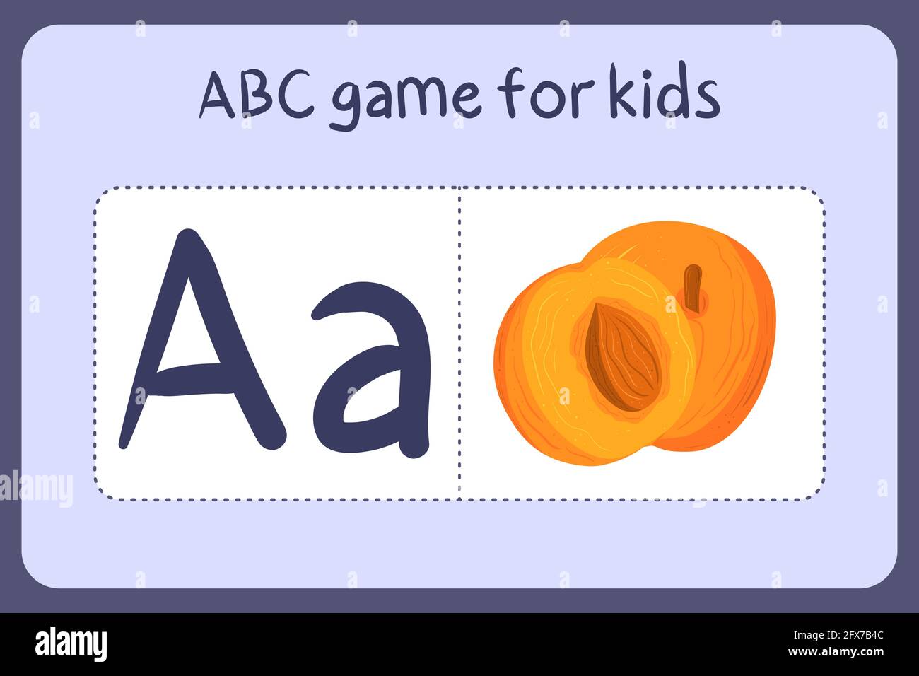 Kid alphabet mini games in cartoon style with letter A - apricot ...