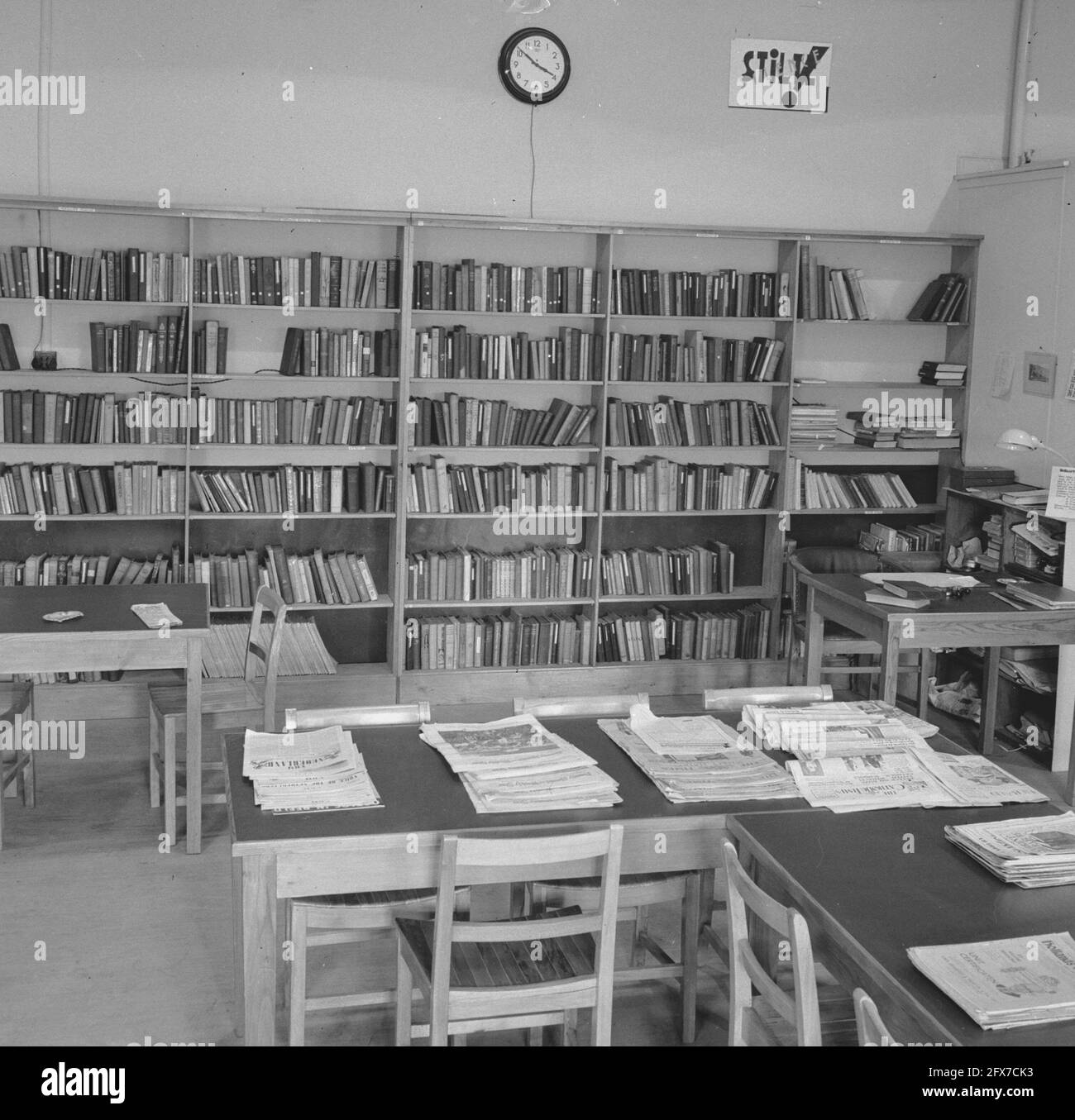 Army 551 The well-stocked shelves of the library. Canteen and ...