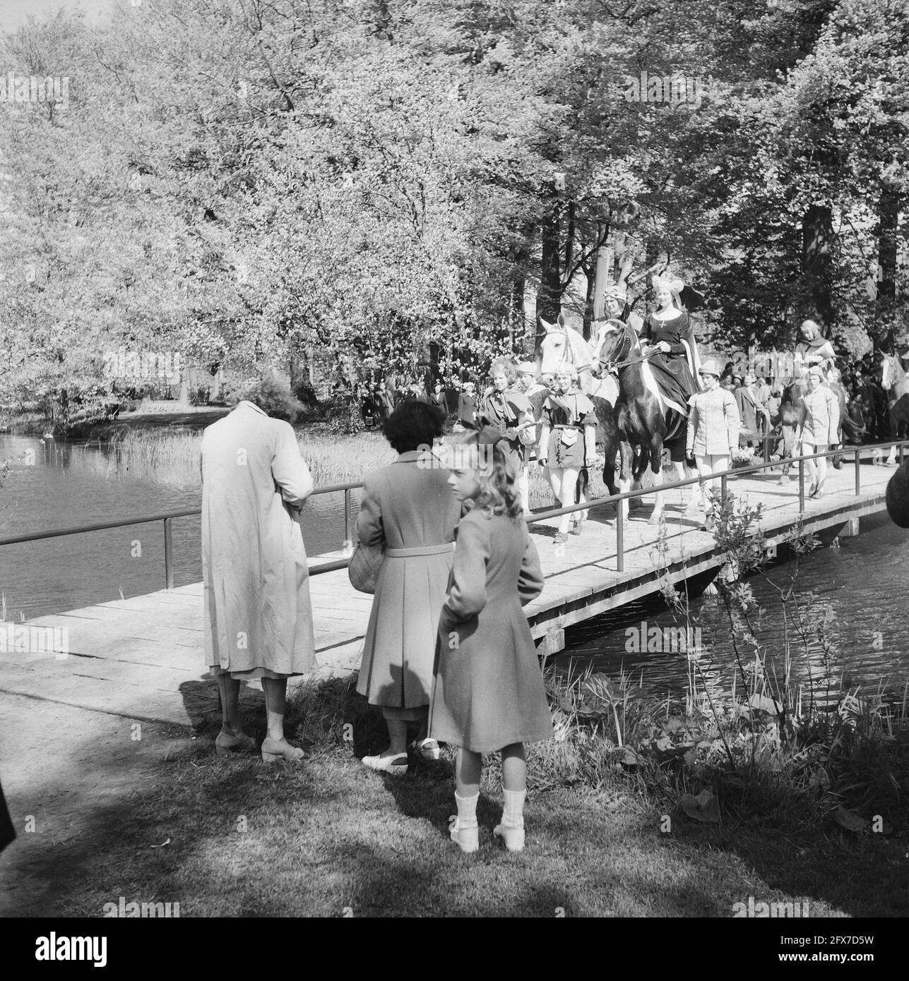 Jacoba of Bavaria at Keukenhof, May 12, 1951, historical ...